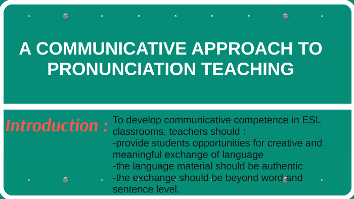 A COMMUNICATIVE APPROACH TO PRONUNCIATION TEACHING by Viviana Cardona ...