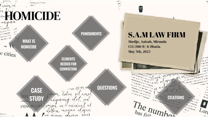 HOMICIDE PRESENTATION- S.A.M LAW FIRM by SR - 09WS 708392 Glenforest SS ...