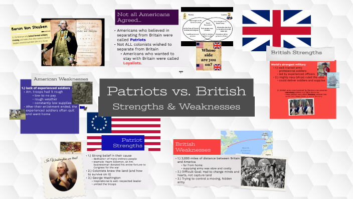 Patriots vs British : Strengths & Weaknesses by Kelly Van Wyk on Prezi