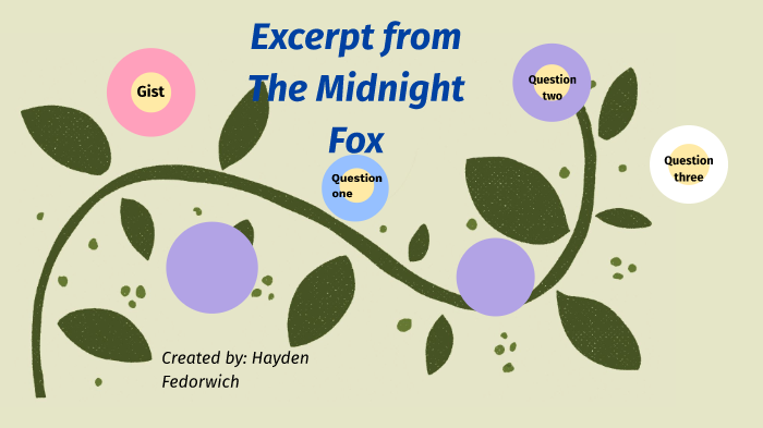 excerpt from the midnight fox by Hayden Fedorwich on Prezi