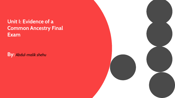 Unit I: Evidence of a Common Ancestry Final Exam by malik shehu on Prezi