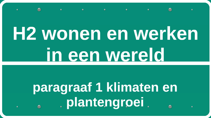 H2 wonen en werken in een wereld by jasper halman on Prezi