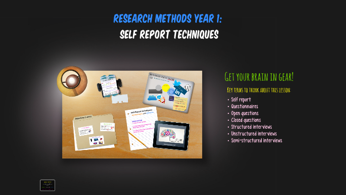 Remote Research Methods 7: Self Report Techniques by Lauren Monteil on ...