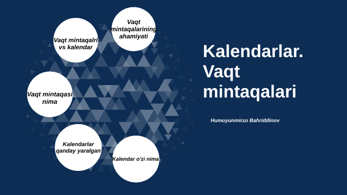Vaqt mintaqalari. Kalendarlar by Humoyunmirzo Bahriddinov on Prezi