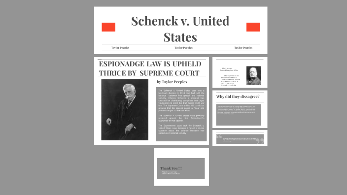 Schenck v. United States by taylor peeples on Prezi