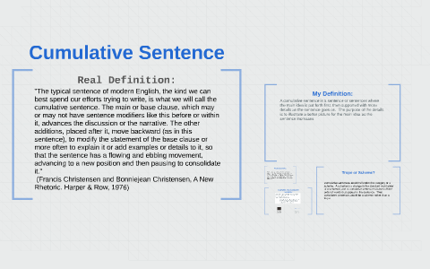 Cumulative Sentence by Ian Miller