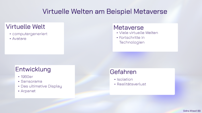 Virtuelle Welten am Beispiel Metaverse by sidra Altawil on Prezi