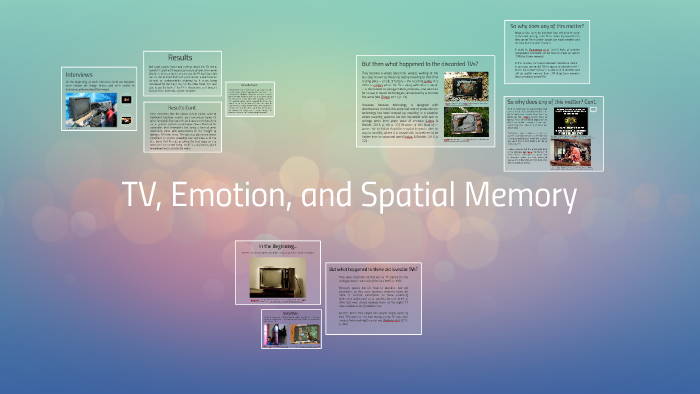 TV, Emotion, and Spatial Memory by Jacob Foster on Prezi