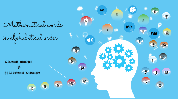 Mathematical words in alphabetical order by Melanie Orozco on Prezi