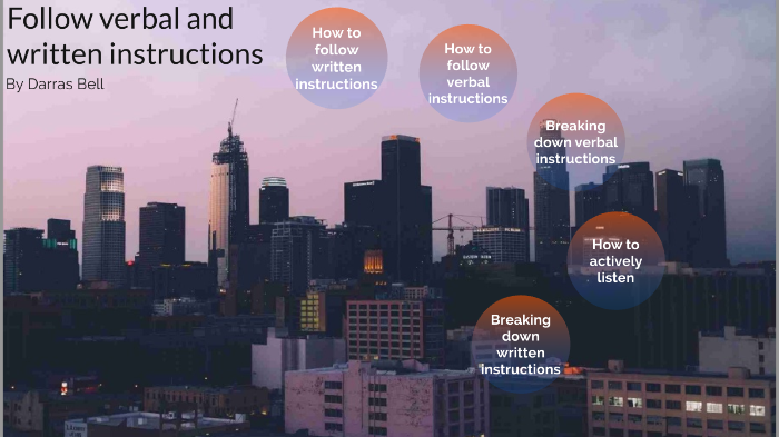 Intro to Business: Follow verbal and written instructions by William ...