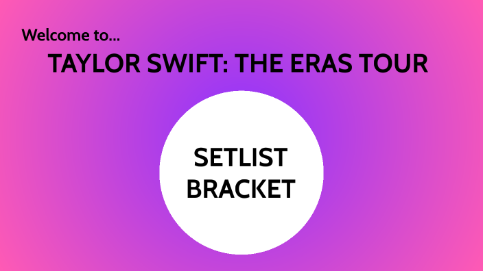 Eras Tour Setlist Bracket by Danielle Grieve on Prezi