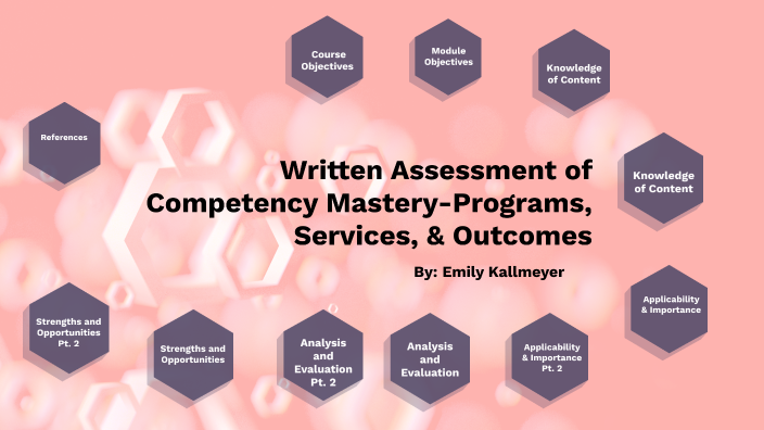 Written Assessment of Competency Mastery-Programs, Services, & Outcomes ...