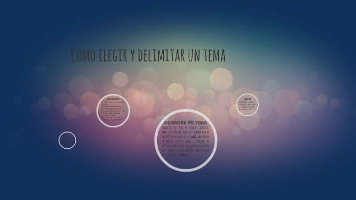 Como elegir y delimitar un tema by Diana Salazar on Prezi