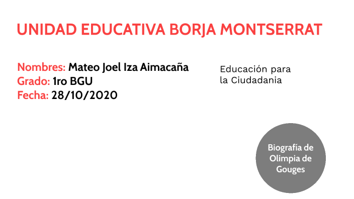 Biografia de Olimpia de Gouges by Mateo Iza on Prezi