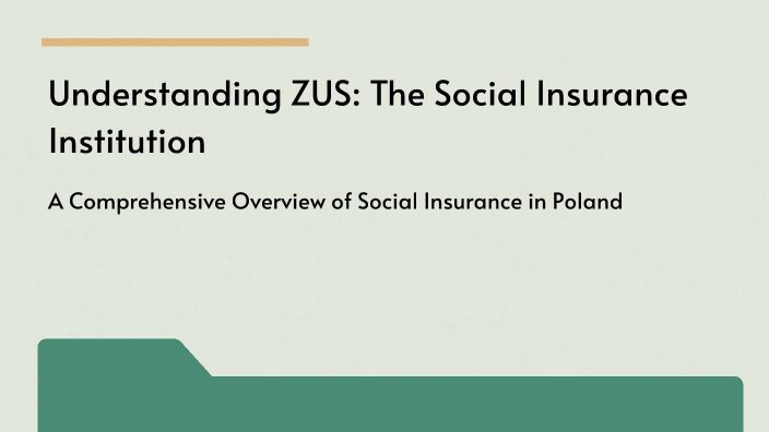Understanding ZUS: The Social Insurance Institution by Hubert ...