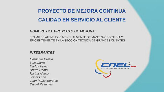 PROYECTO DE MEJORA CONTINUA by on Prezi