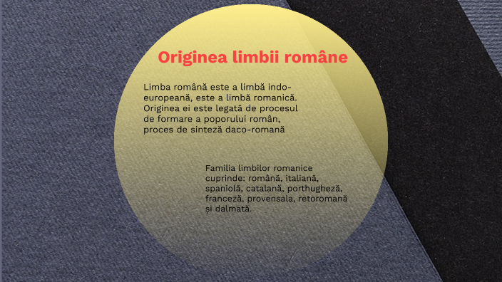Originea și evoluția limbii române by Anghel-Ferencz Zalán on Prezi