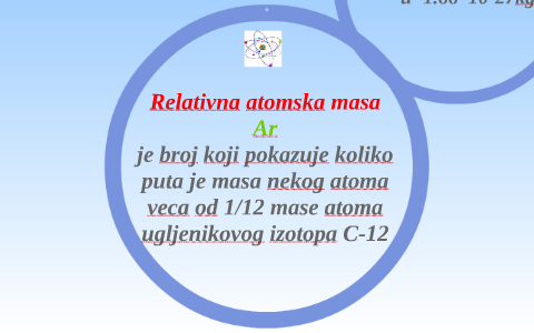 Relativna atomska masa by Jelena Hadzi-Djordjevic on Prezi