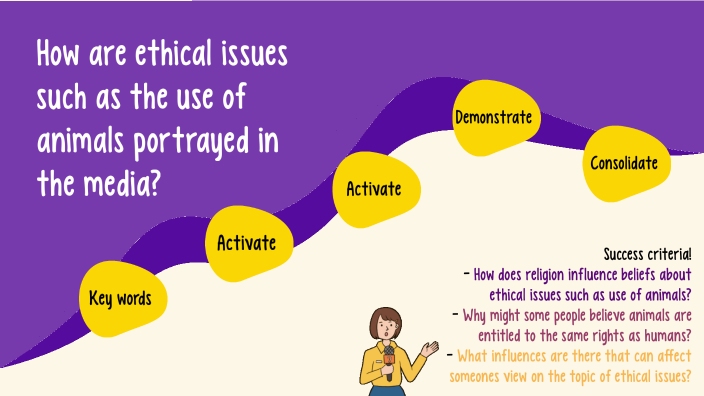 How are ethical issues such as the use of animals portrayed in the ...