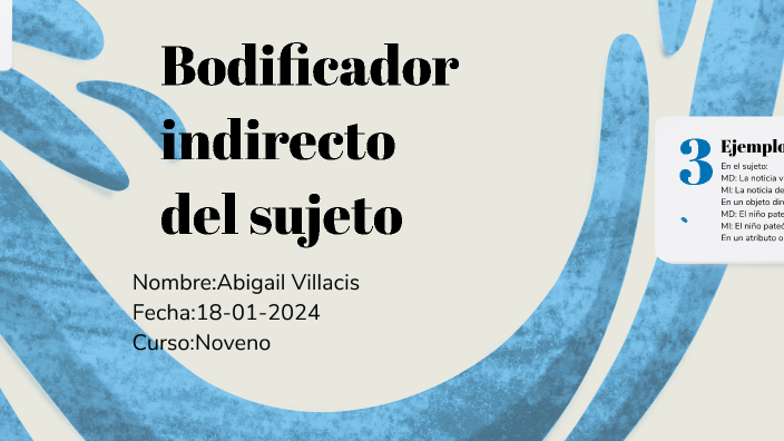 Ejemplos de modificador indirecto by ABIGAIL VILLACIS CUSI on Prezi