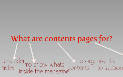 Codes and Conventions of a magazine contents page. by karlea baker on Prezi