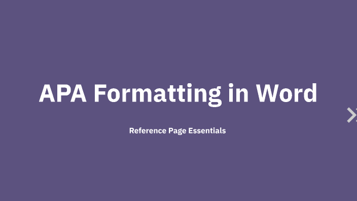 Formatting APA Paper in Word by artificial intelligence on Prezi
