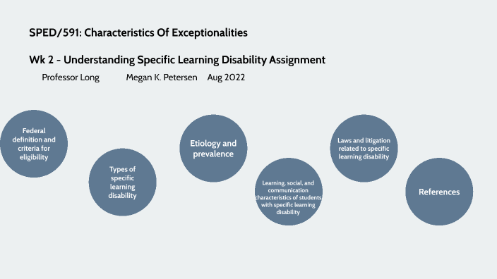 Wk 2 - Understanding Specific Learning Disability Assignment by Megan ...