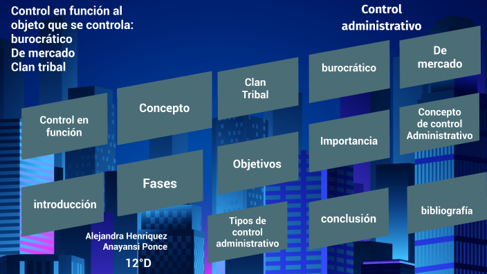 Control en función al objeto que se controla: burocrático, de mercado ...