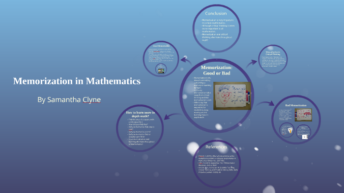 Memorization in Mathematics by Samantha Clyne on Prezi