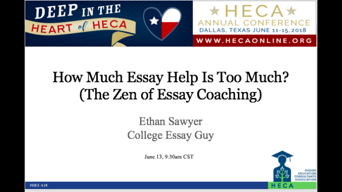 How Much Essay Help Is Too Much? (The Zen of Essay Coaching) - HECA ...