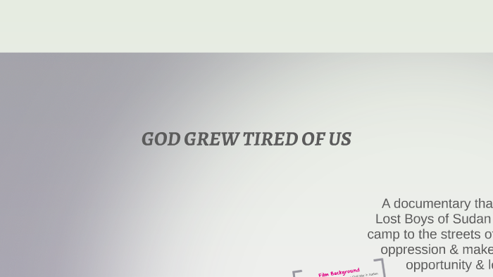 GOD GREW TIRED OF US by on Prezi