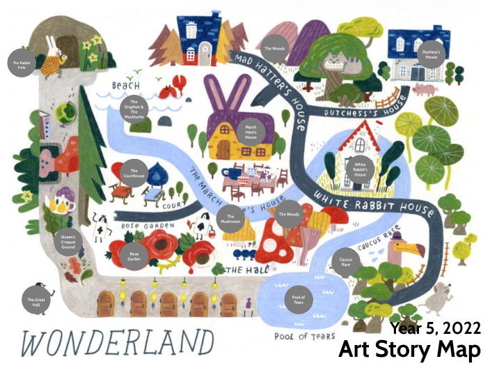 Alice in Wonderland Class Art (Story Map) 2 by Rose Condie on Prezi