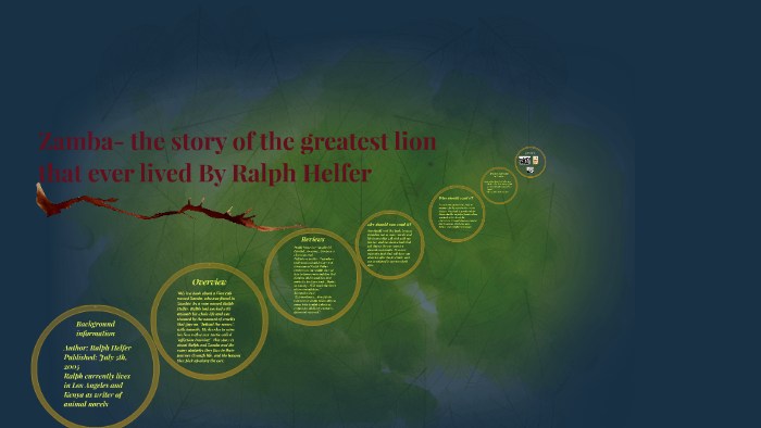Zamba- the story of the greatest lion that ever lived By Ral by Natalie ...