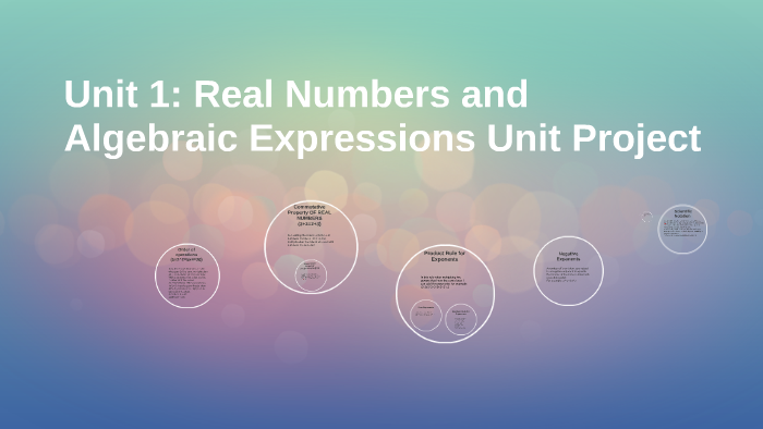 Unit 1: Real Numbers and Algebraic Expressions Unit Project by Karel ...