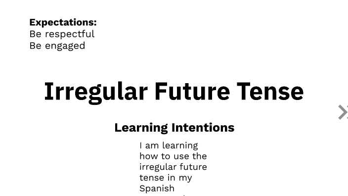 Irregular Future Tense by Jaime Perez on Prezi