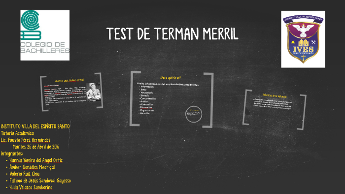 TEST DE TERMAN MERRIL by Valeria Ruiz Chiu on Prezi