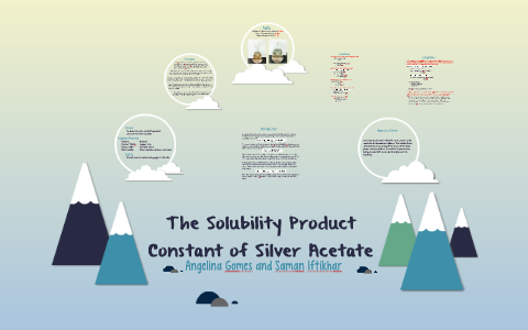 The Solubility Product Constant of Silver Acetate by Angelina Gomes on ...