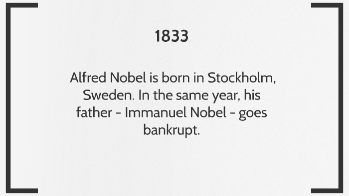 Alfred Nobel's Timeline by Shay-lee Spargo on Prezi