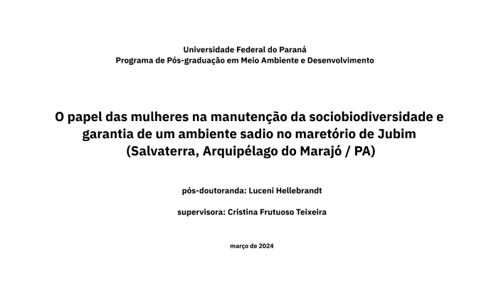 O papel das mulheres na manutenção da sociobiodiversidade e garantia de ...