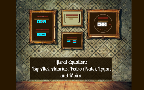 Literal Equations by Moira Webb