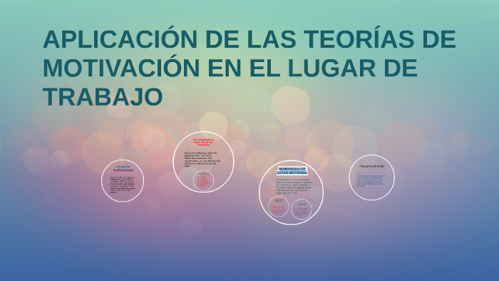 AplicaciÓn De Las TeorÍas De MotivaciÓn En El Lugar De Traba By Ana