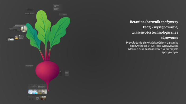 Betanina (barwnik spożywczy E162) - występowanie, właściwości ...