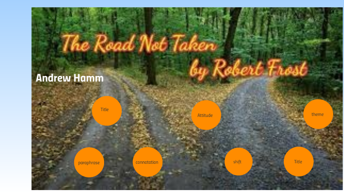 The road not taken by robert frost. andrew hamm by Andrew Hamm on Prezi