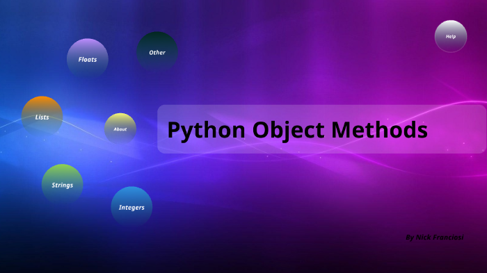 Python Object Methods by Nick Franciosi on Prezi