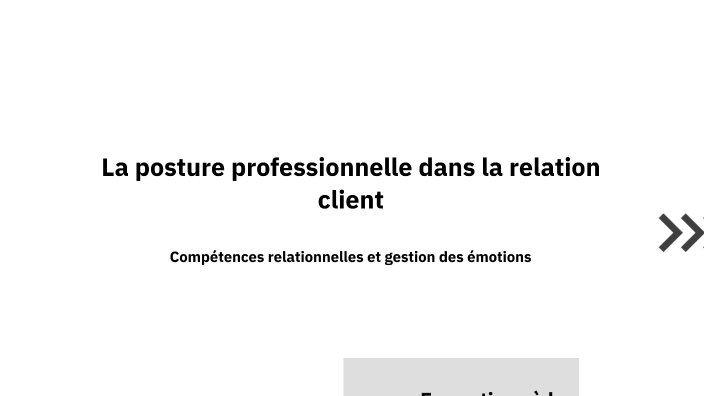 La posture professionnelle dans la relation client by fanny guerreiro on Prezi