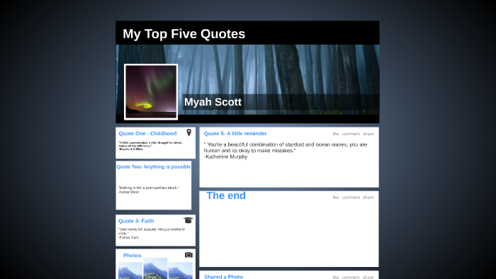 My Top Five Quotes by Myah Scott on Prezi