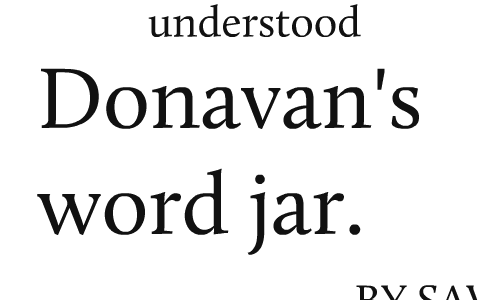 Donovan's Word Jar by Mrs Hayes