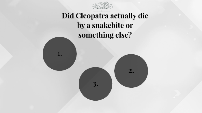 Did Cleopatra die by a snakebite or something else? by ALIYA ...