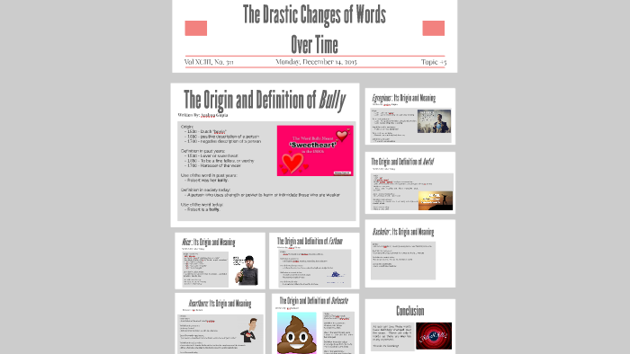 The Drastic Changes of Words Over Time by Aashna G on Prezi