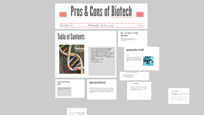 Pros & Cons of Biotechnology by Tarik Bagley on Prezi